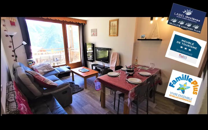 Appt305 .100m Pistes. T3. Parking Couvert. Wifi.3* - Orcières
