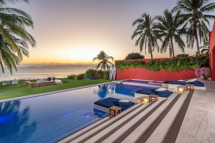 Fully Staffed Beachfront Villa Inside Mita Gates - Punta Mita