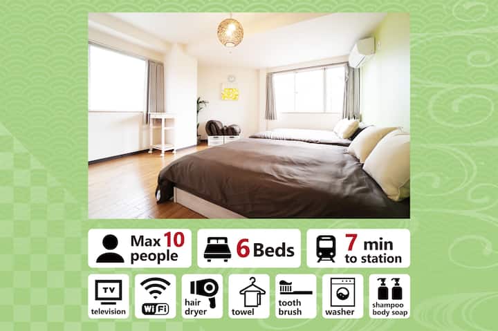 [Aki] Central Osaka Apartment For 10 Guests - Dotonbori