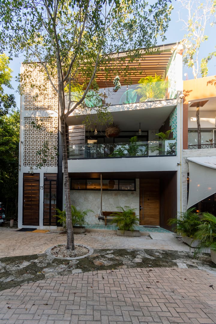 Great Location/ks Beds/rooftop/pool&bbq/dumbbells - Tulum