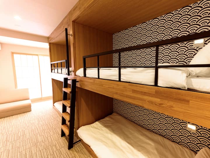 2 Bunk-beds Quad Room With Bathroom & Kitchen - Kyoto