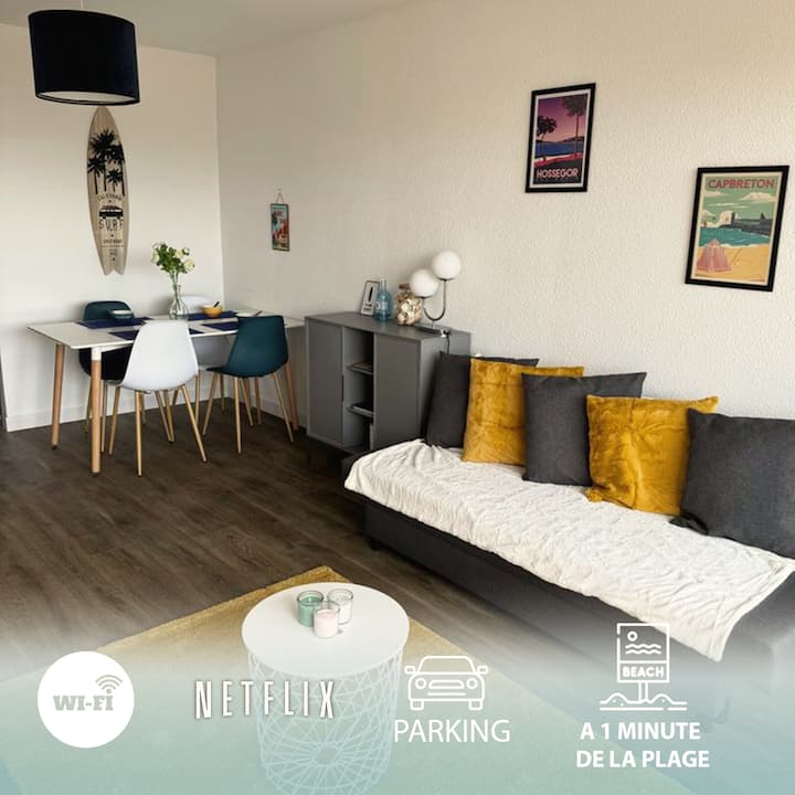 Appartement T2 Cosy Avec Balcon à 1 Min De L'océan - Seignosse