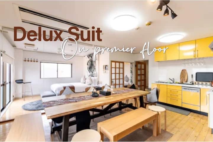 E1京都四條河原町地點非常好128m2的3+1房可住4~10人有電梯，餐桌可坐10人一起快樂用餐聚餐 - Kyoto