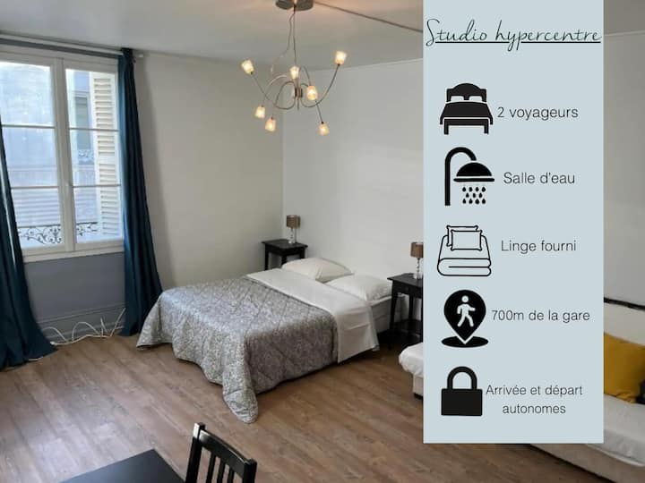 2rj3- Grand Studio. Espace Chambre, Espace Living - Tours