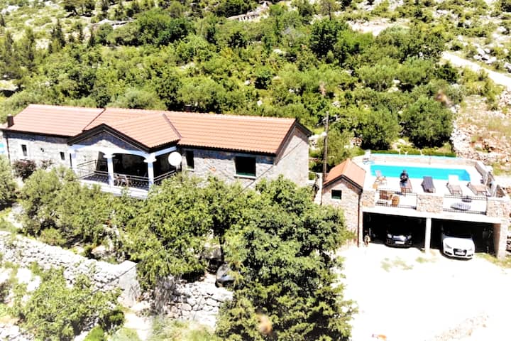 Stone Villa Milan Pool Sea View Lounge - Starigrad