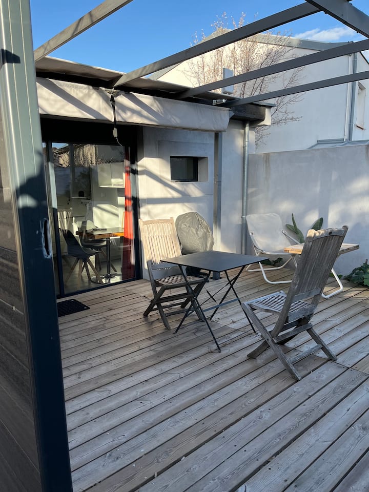 Studio Independant + Terrasse Calme Et Ensoleillée - Saint-Jean-de-Védas