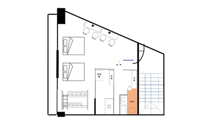 Shinjuku 2min｜near St 4 Min｜max 6｜free Wi-fi｜sy51 - Harajuku