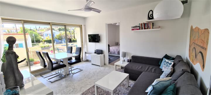 Apt Chic - Piscine, Tennis, Parking, Grand Balcon - Cagnes-sur-Mer