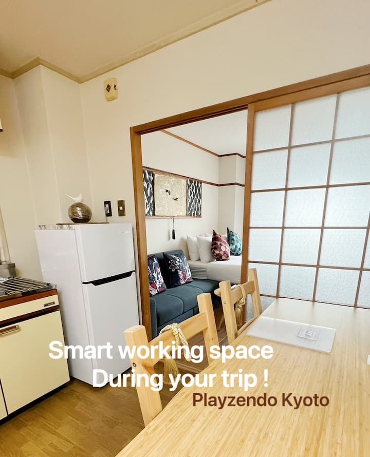 C3 京都四條河原町【雙人床＋書桌】有沙發床、全新廚房、有陽台，有生活感可舒適長住，近錦市場鴨川 - Gion