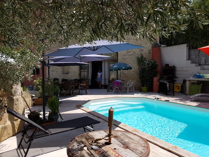 Maison Piscine 4 Chb  8 Pers Proche Mer Et Rivière - Calvisson