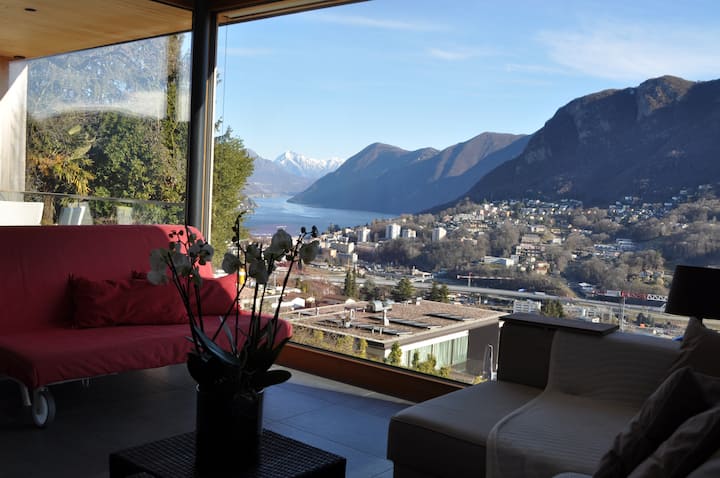 Exklusives, Sonniges Wohnen Mit Seesicht, Neubaueinliegerwohnung Privater Zugang - Lugano