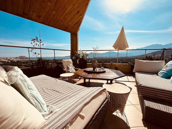 Wunderschöne Wohnung Auf Den Höhen Von Calvi - Meer- Und Bergblick - Calvi