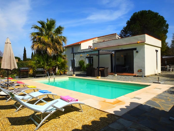 Ceret - Lovely Villa With Pool, Garden & A/c - Le Boulou