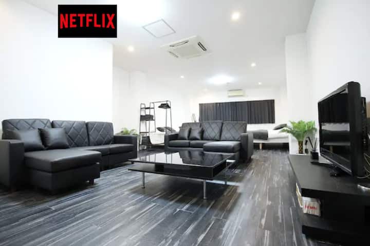 70m2bigroom【netflix 65"tv】5double Bed+1 10minnamba - Osaka
