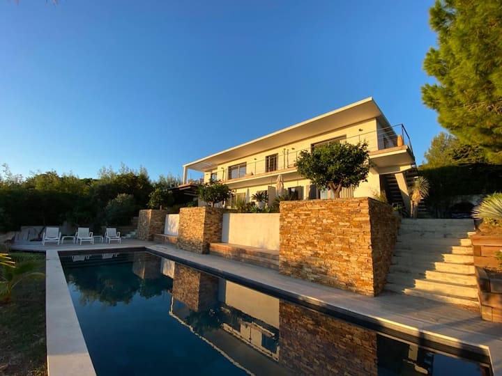 Villa Vue Mer Climatisée Piscine - Cavalaire-sur-Mer