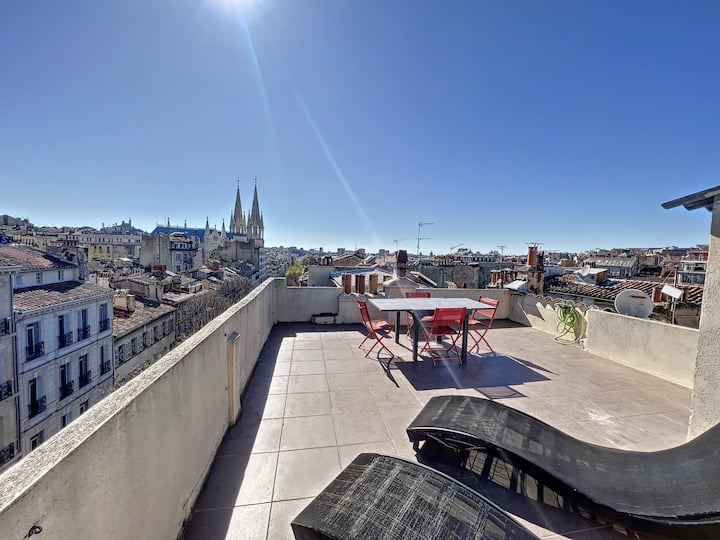 Très Agréable T2 - Lumineux-toit Terrasse-centre - Marseille