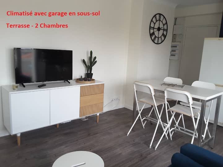 Appart Rénové 4 Pers (Garage/2 Chambres/balcon) - Nîmes