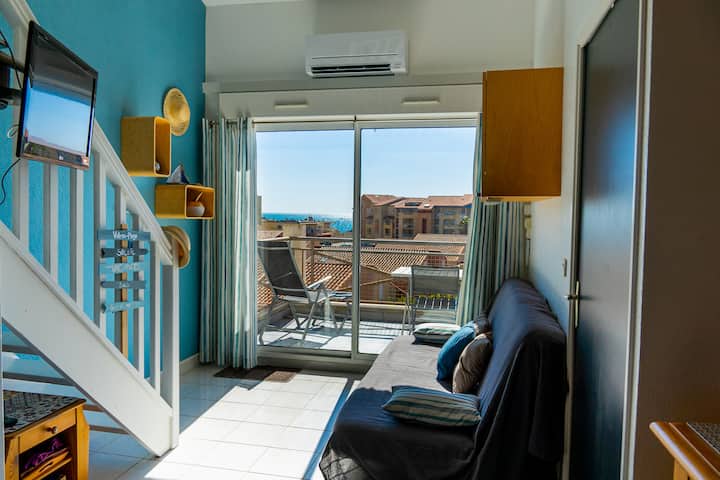 Appartement Climatisé Vue Mer à 200m De La Plage - Valras-Plage