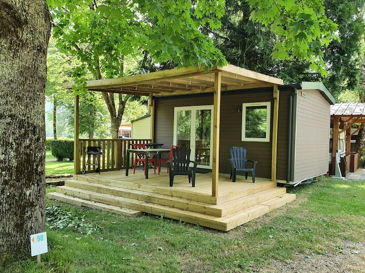Bungalow 2 Pers Camping Accés Directe Rivière - Seix