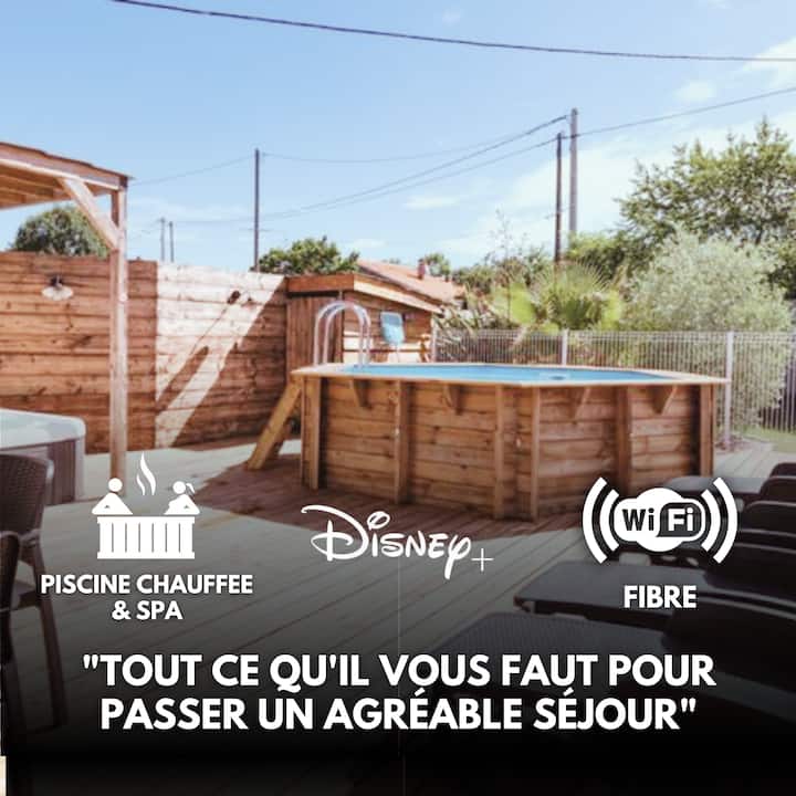 Maison Alma - Spa & Piscine Chauffée Privés - Biganos