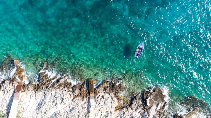 White Pebble Beach And A Breathtaking View - Trogir