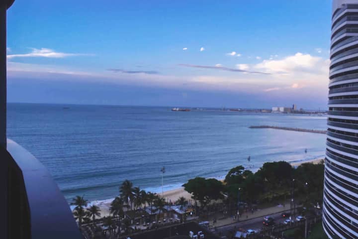 Apart. No Flat Atlântico, A 50 M Da Av. Beira-mar! - Fortaleza