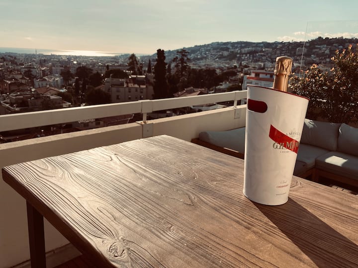 Superbe 2 Pièces, Vue Imprenable Baie Des Anges - Nice