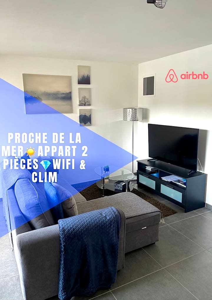 Proche De La Mer☀️appart 2 Pièces💎wifi & Clim - Plage de Sainte-Maxime