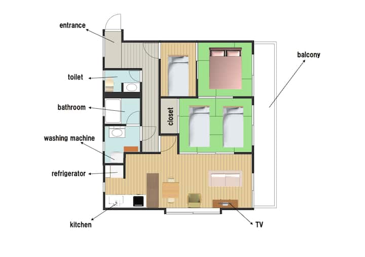 60㎡!nr Ikebukuro!5-min To Station,fast Wi-fi! - Gion