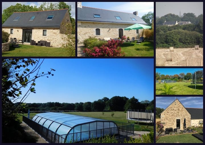 3 Gites Avec Piscine Chauffee Pour 14 Personnes - Finistère