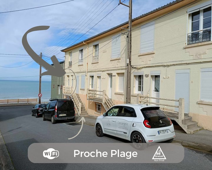 *Studio Blanc Vue Mer, Tout éQuipé Avec Lave-linge - Plage d'Ault