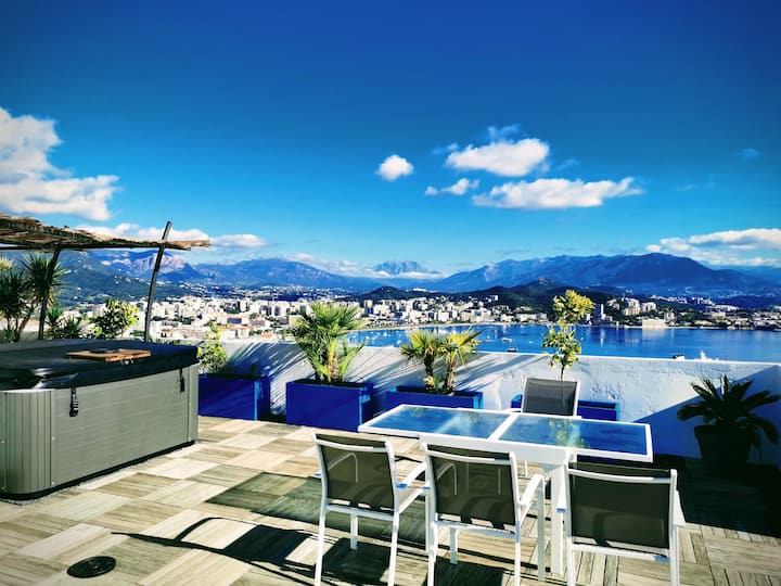 Rooftop Luxe Jacuzzi Terrasse Vue Mer Centre Ville - Ajaccio