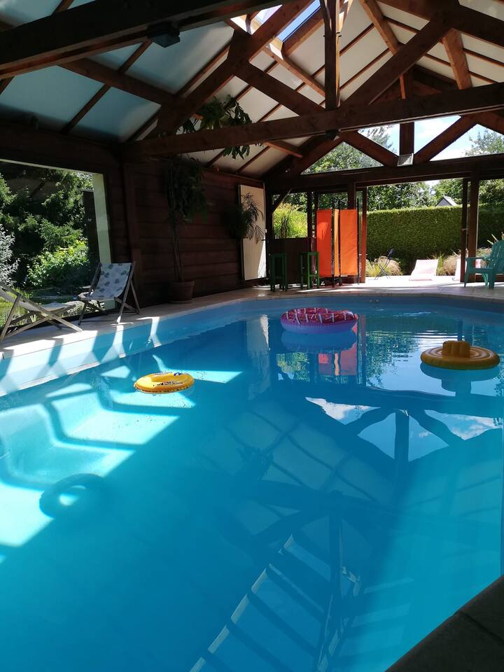 Holiday House With Heated Indoor Pool And Private Sauna - Vire