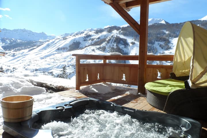 Chalet De Prestige 18 Pers, Piscine Jacuzzi Sauna - Risoul