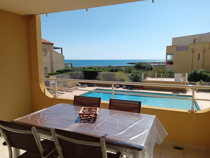 Appartement Face à La Mer, Piscine Et Parking - Valras-Plage