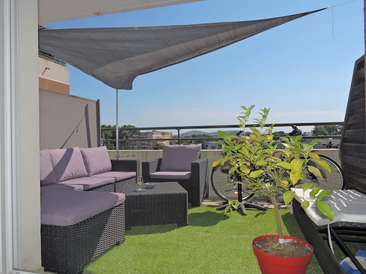 T2 Cosy Et Lumineux Proche Plages + Parking Prive - Montpellier