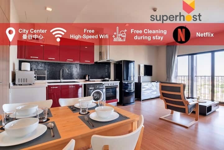 Large 2br@high Fl.+bathtub+oven/3 Mins Walk To Bts - Bangkok