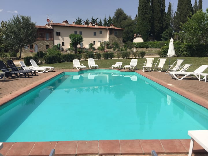 Home With Pool And Vineyard Views Close To Greve - Tuscany
