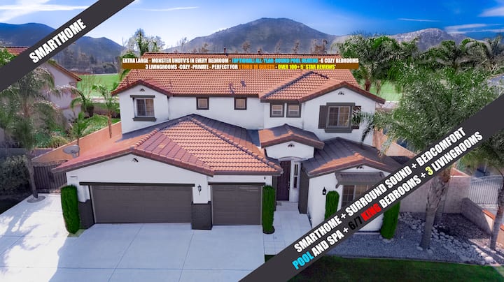 Big Groups, 6-7 Bedrooms With 65" Tvs + Pool - Fontana, CA
