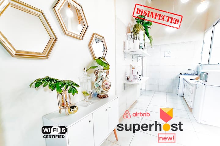 ⛲Tropical Decor Near Downtn/queen Bed/⚡optic Fiber - Foz do Iguaçu