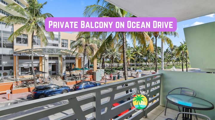 Balcony Chic Apt, W/2 Queenbeds, On Ocean Dr Beach - South Beach, FL