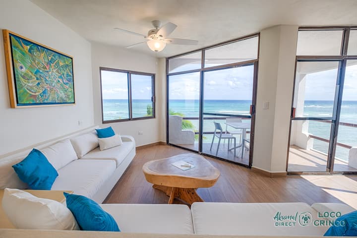 Penthouse On The Beach With Sweaping Ocean Views! - Akumal