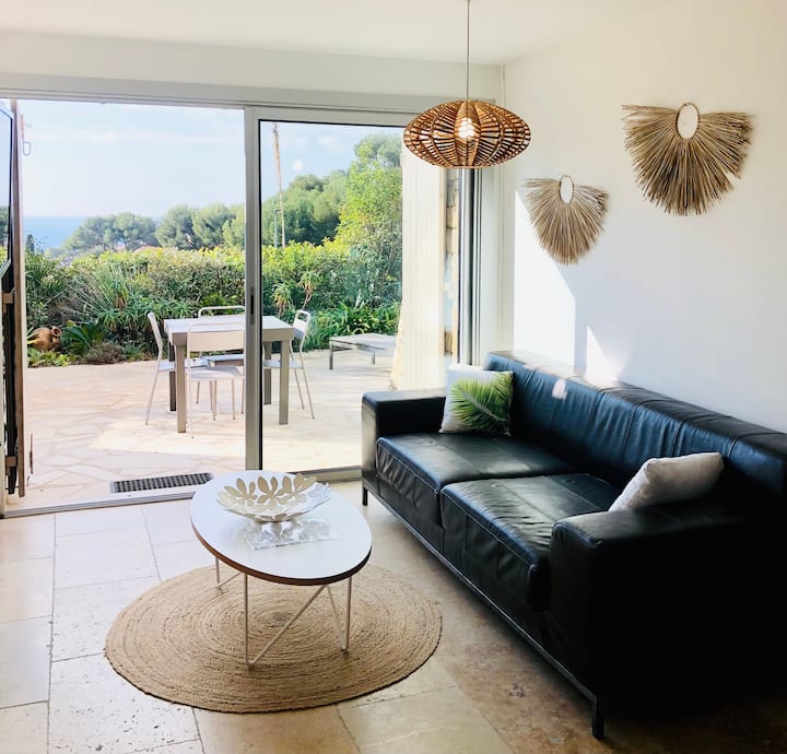 Appartement Corail -Terrasse- Vue Mer- Pk -Central - 卡西斯