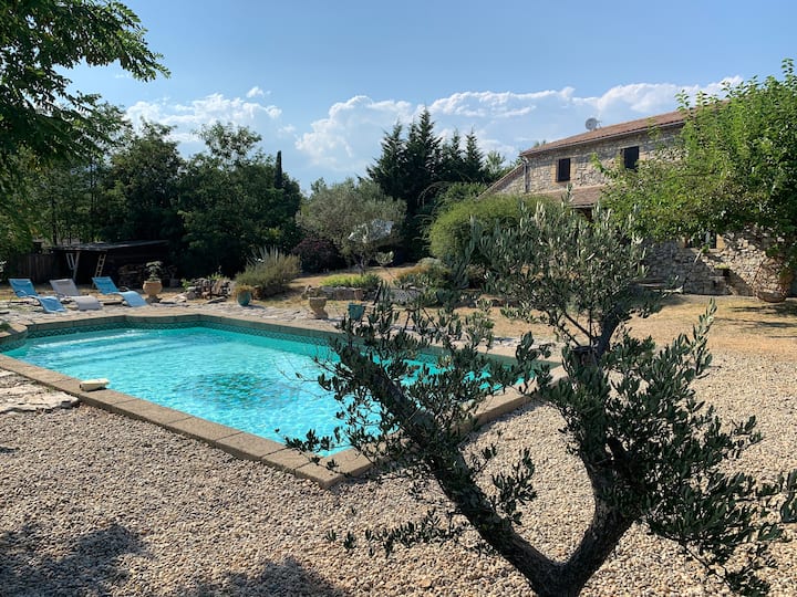 Maison En Pierre Avec Piscine- Les Vans, Ardèche - Les Vans