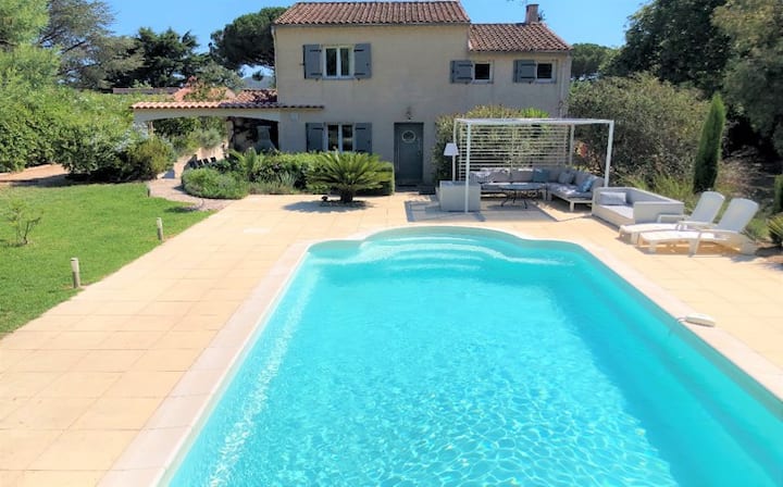 Villa 5ch Piscine Chffée Gd Jardin-calme 5 Min.mer - Bormes-les-Mimosas