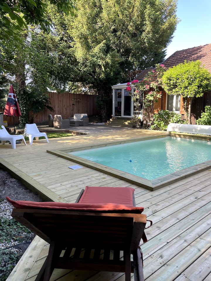 Maison 8 Pers, 15 Min Plage, Clim, Piscine - Arcachon