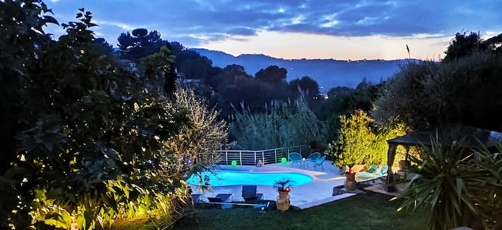 Superbe Apt 3p Rez-de-jardin De Villa Avec Piscine - La Roquette-sur-Siagne