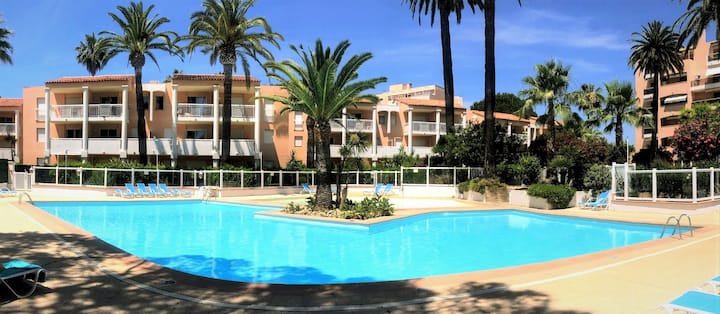 T2 Vue Mer Piscine Tennis Clim Parking 300m Plages - Golfe-Juan