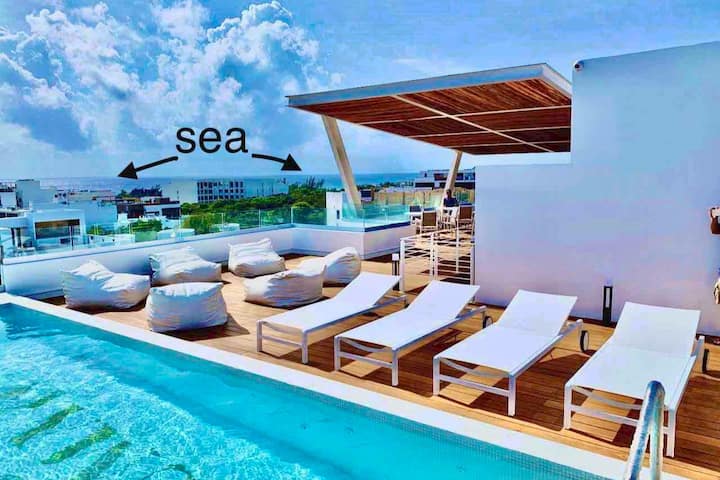Nuevo Lujoso Edificio 5 Av 250 Mt. Playa 2 Recamas - Playa del Carmen