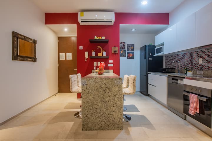 Depa Equipado A Pasos De 5ta Ave Y Playa Mamitas - Playa del Carmen